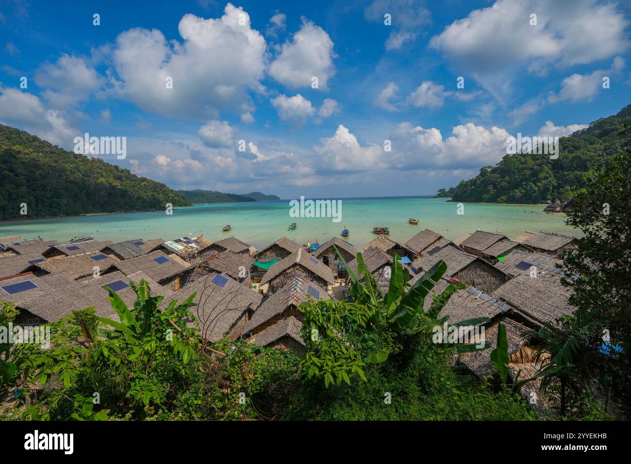 A general view of Moken village at Surin Islands in Phang Nga Province ...