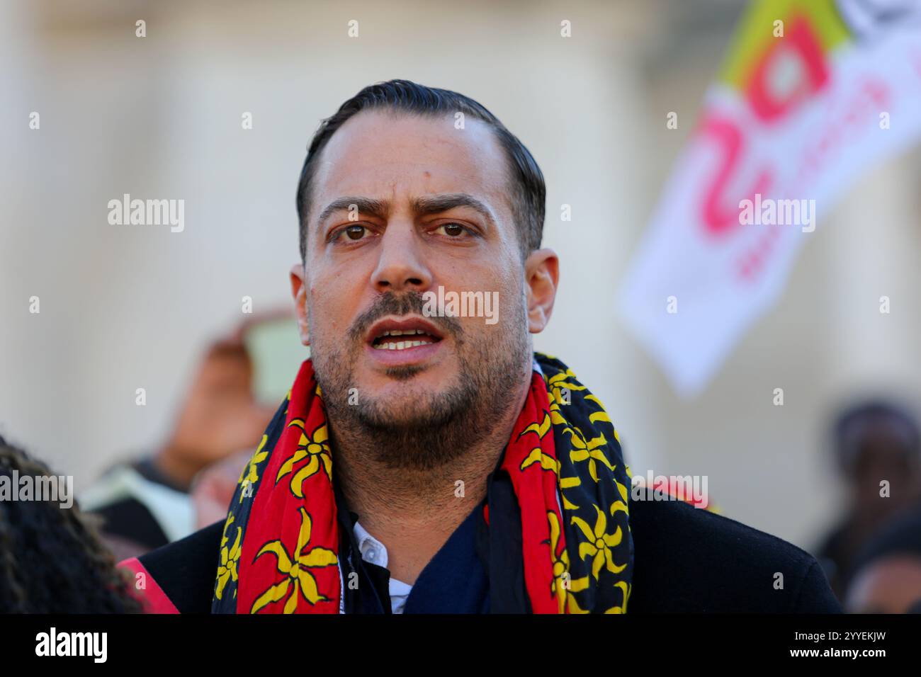 Marseille, France. 21st Dec, 2024. French MP Sébastien Delogu seen ...