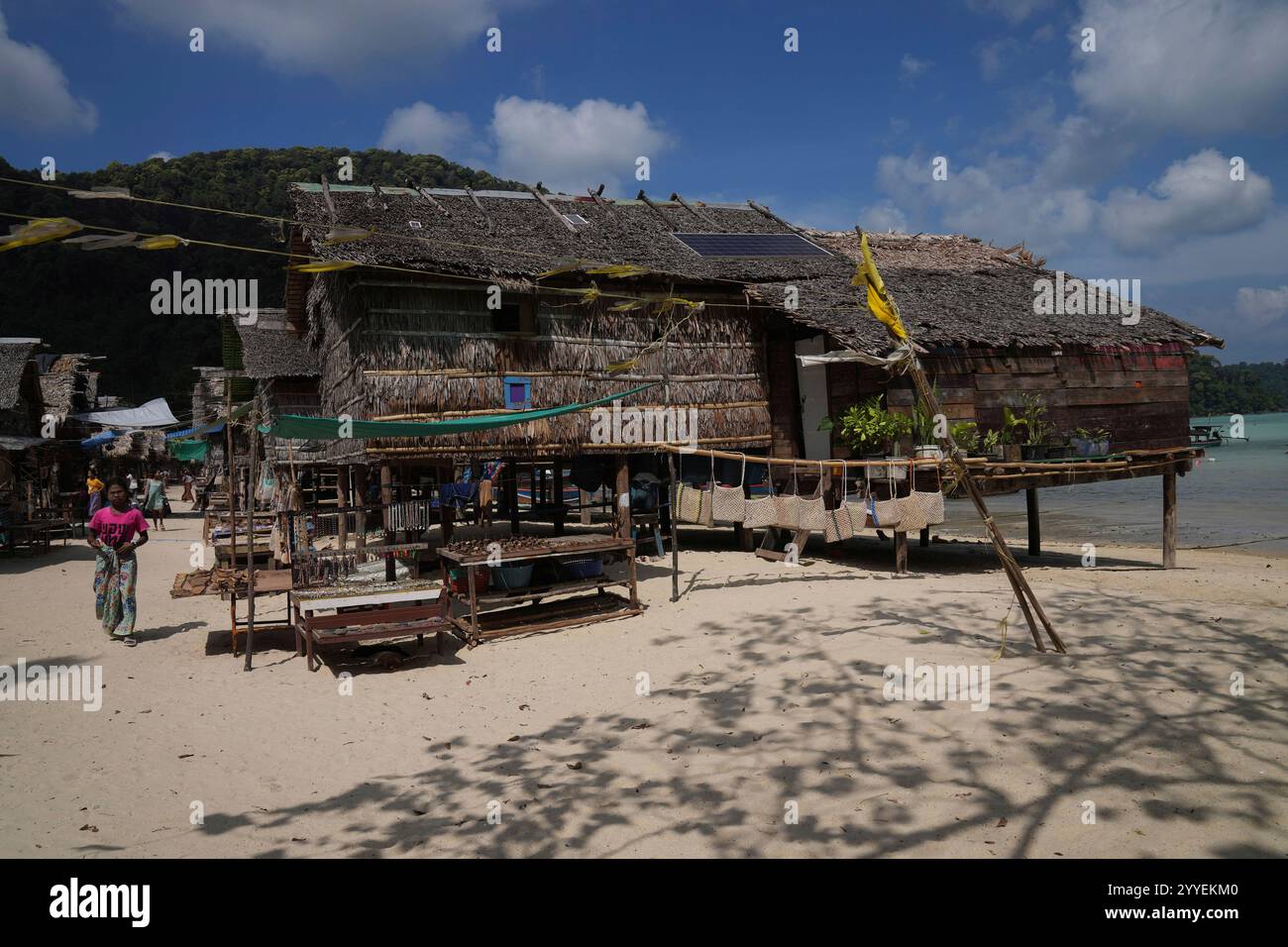 A villager walks in Moken village at Surin Islands in Phang Nga ...