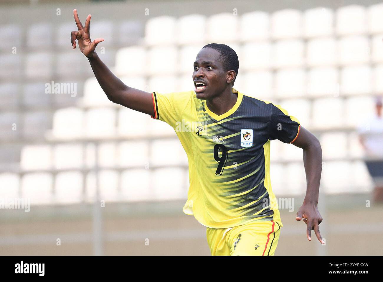 Kampala, Uganda. 21st Dec, 2024. James Bogere of Uganda celebrates ...