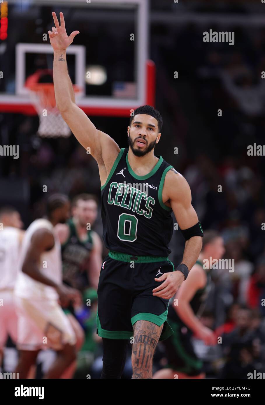 CHICAGO, IL - DECEMBER 21: Jayson Tatum #0 of the Boston Celtics reacts ...