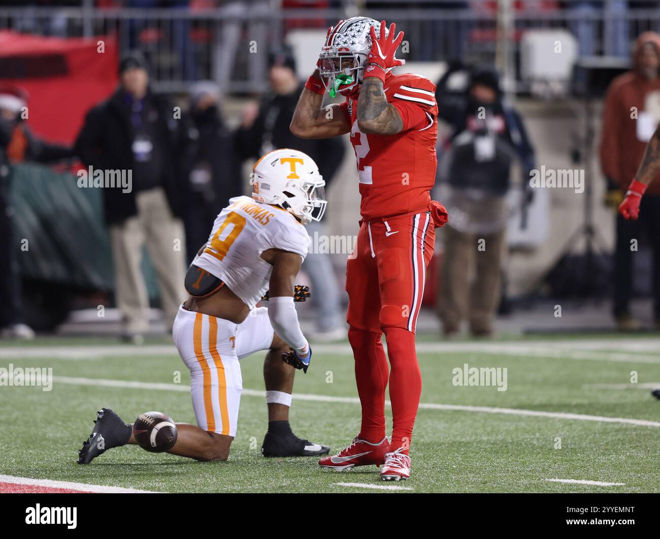 Columbus, United States. 21st Dec, 2024. Ohio State wide receiver Emeka ...