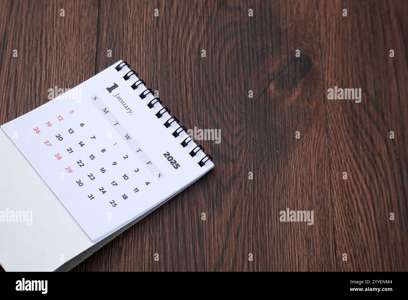 A January 2025 desk calendar for the organizer to plan and reminder on ...
