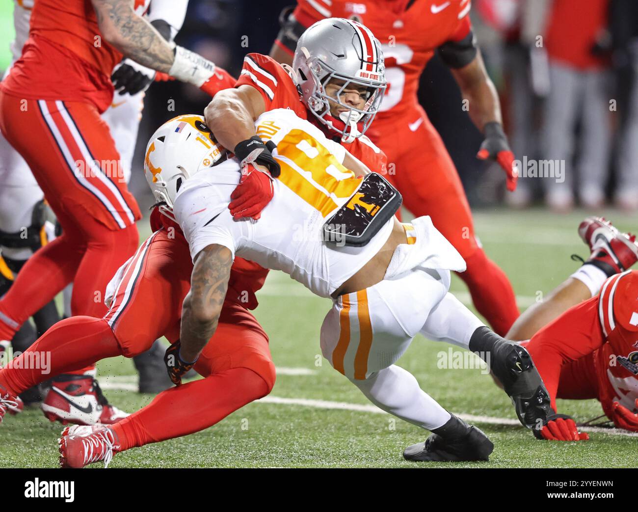 Columbus, United States. 21st Dec, 2024. Tennessee running back DeSean ...