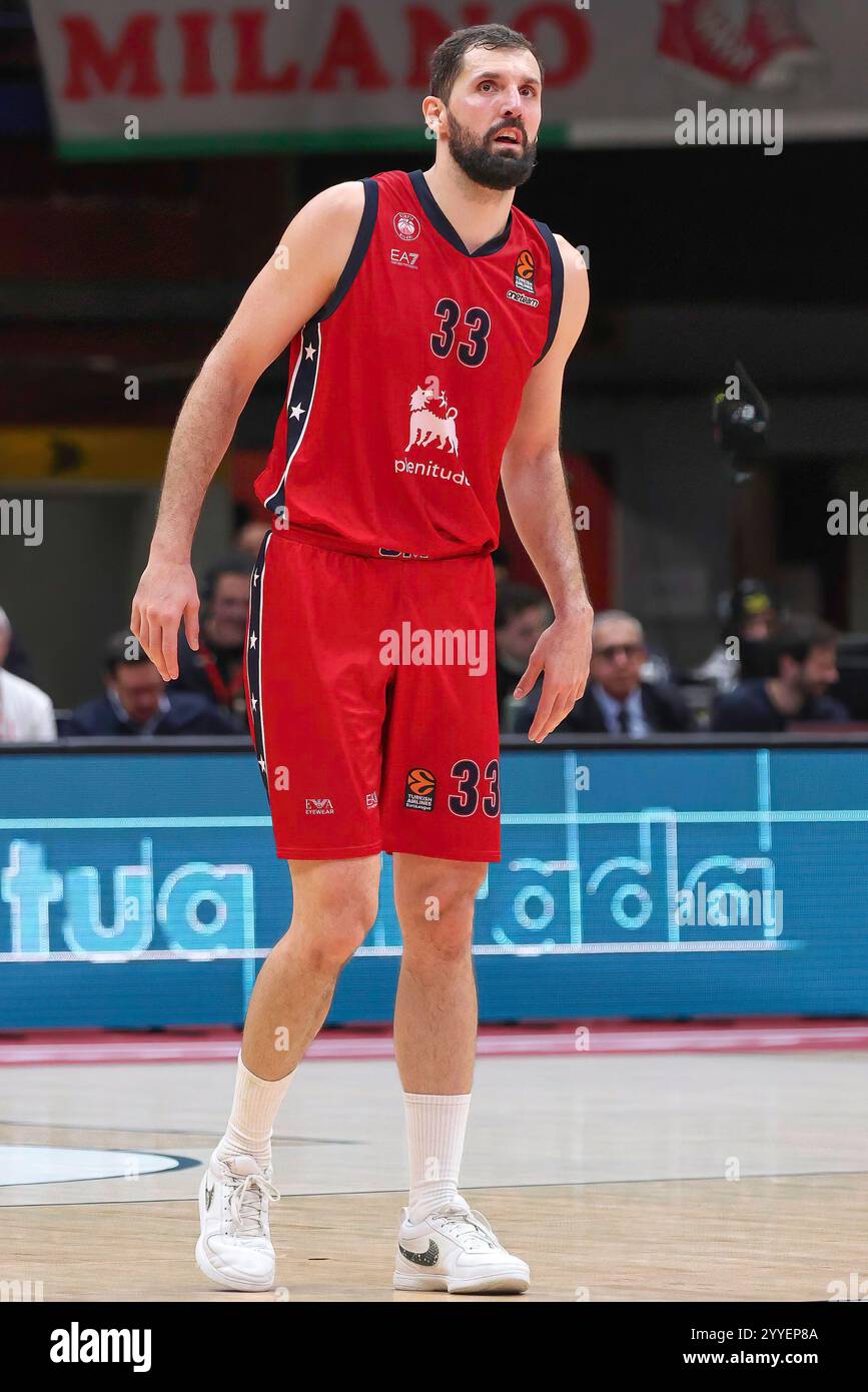 Milan, Italy. 21st Dec, 2024. Italy, Milan, 2024-12-20: Nikola Mirotic ...
