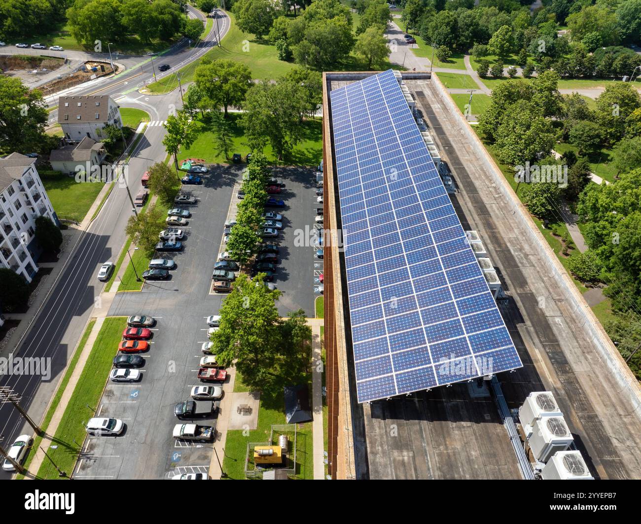 Photovoltaic panels on solar rooftop of condo building for producing ...