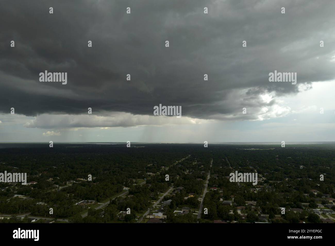 Tropical storm in Florida. Stormy clouds forming during heavy ...