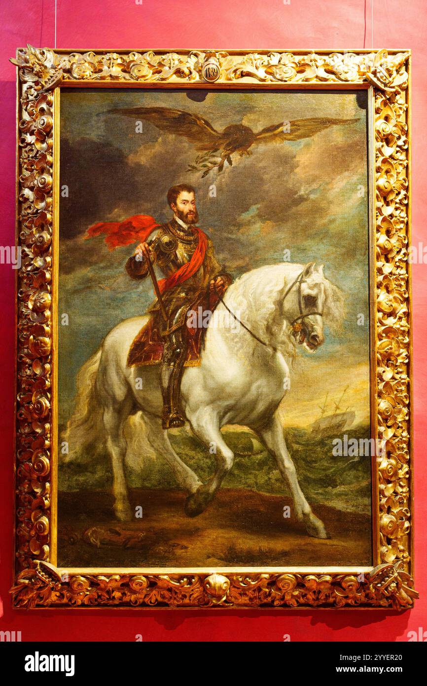 Florence, Italy, January 4, 2024: Emperor Charles V. Van Dyck Stock ...