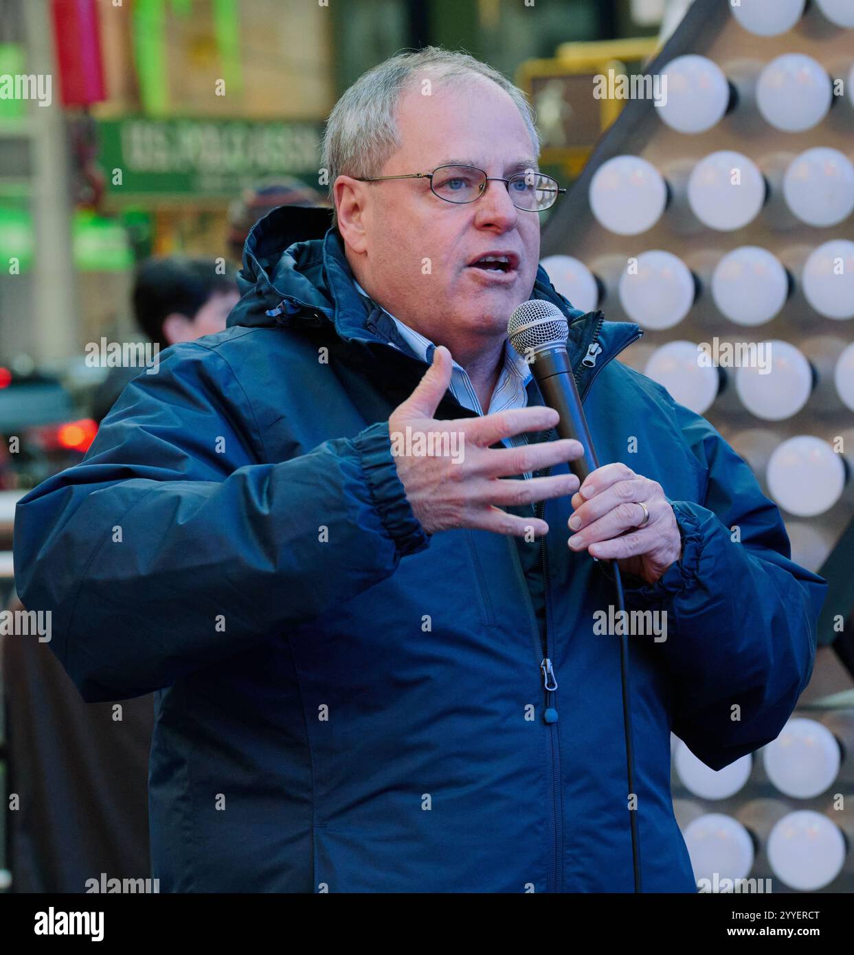 NEW YORK, NY, USA - DECEMBER 18, 2024: New Year's Numerals "2025 ...
