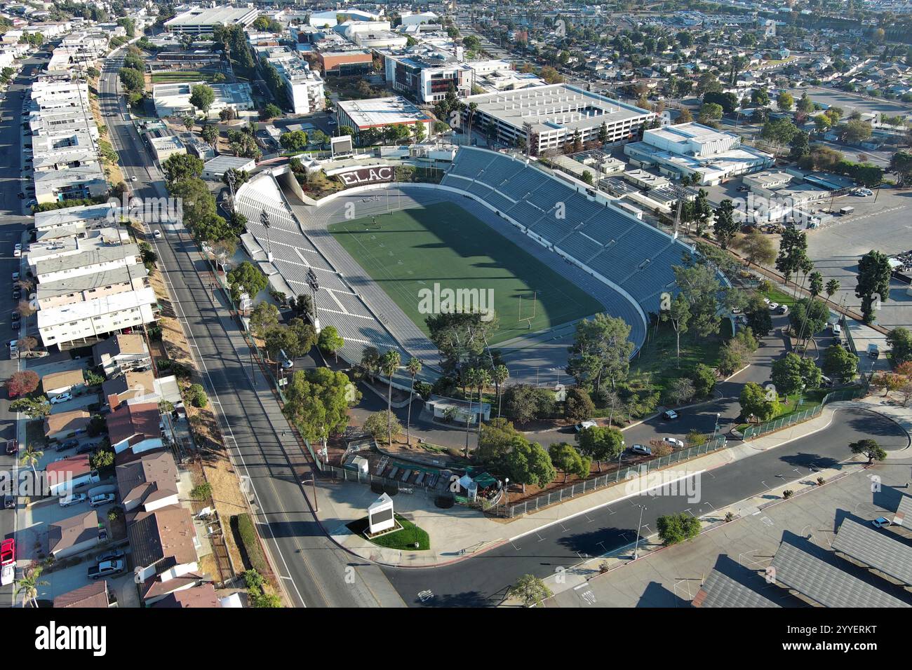 Monterey Park, United States. 17th Dec, 2024. A general overall aerial ...