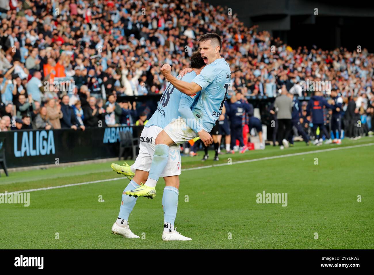 Vigo, Spain. 21st Dec, 2024. (L-R) Pablo Duran, Alfonso Gonzalez (Celta ...