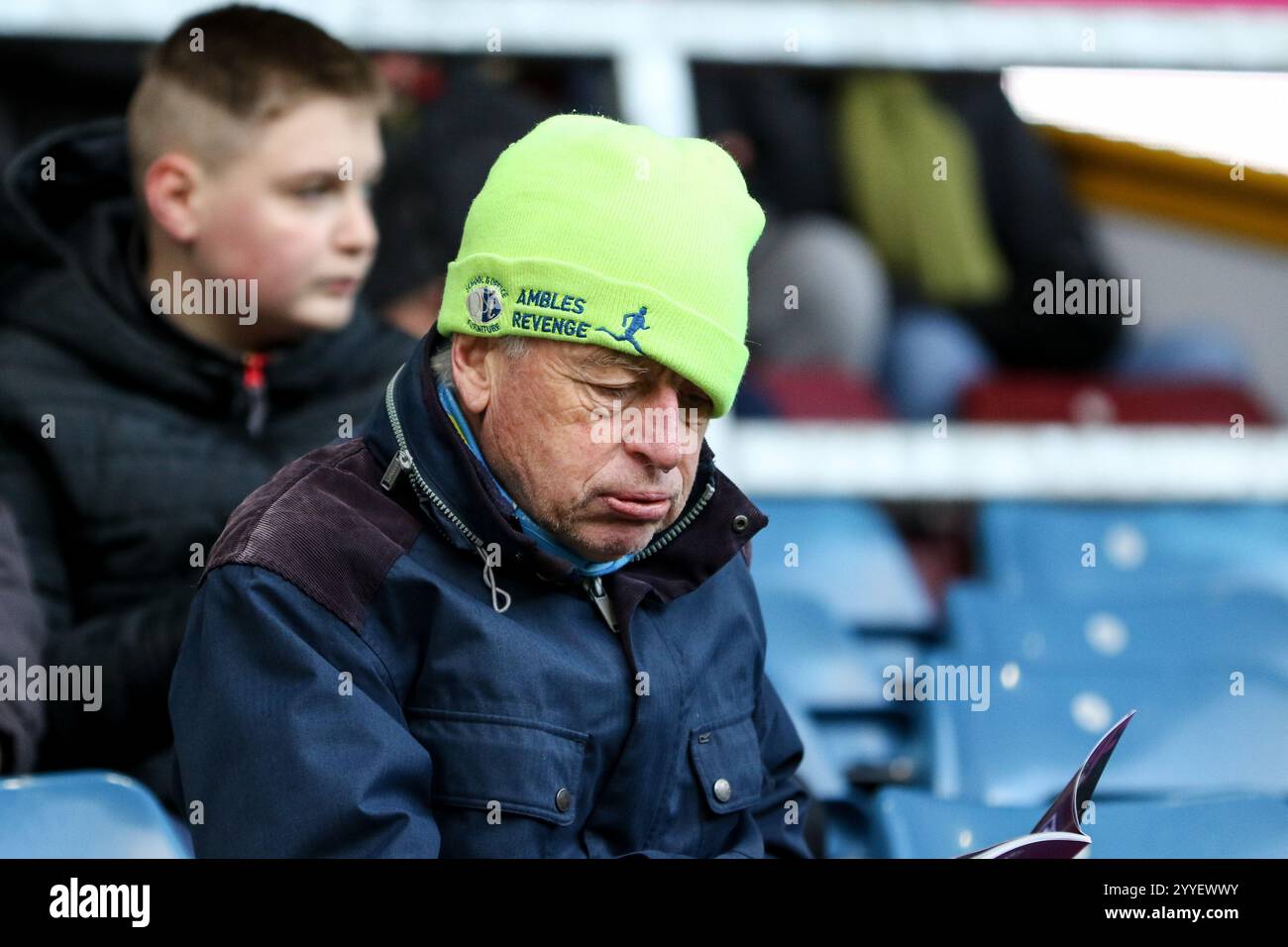 Turf Moor, Bunrley, England, December 21th 2024: A Watford Supporter ...