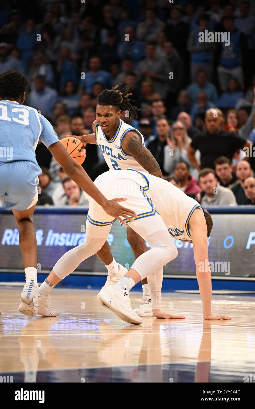 New York, Ny, USA. 21st Dec, 2024. DYLAN ANDREWS 2 FR G OF UCLA BRUINS during UNC UCLA Men;s ...