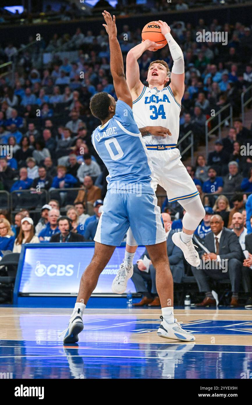 New York, Ny, USA. 21st Dec, 2024. TYLER BILODEAU 34 JR. F F UCLA BRUINS during UNC UCLA Men;s ...