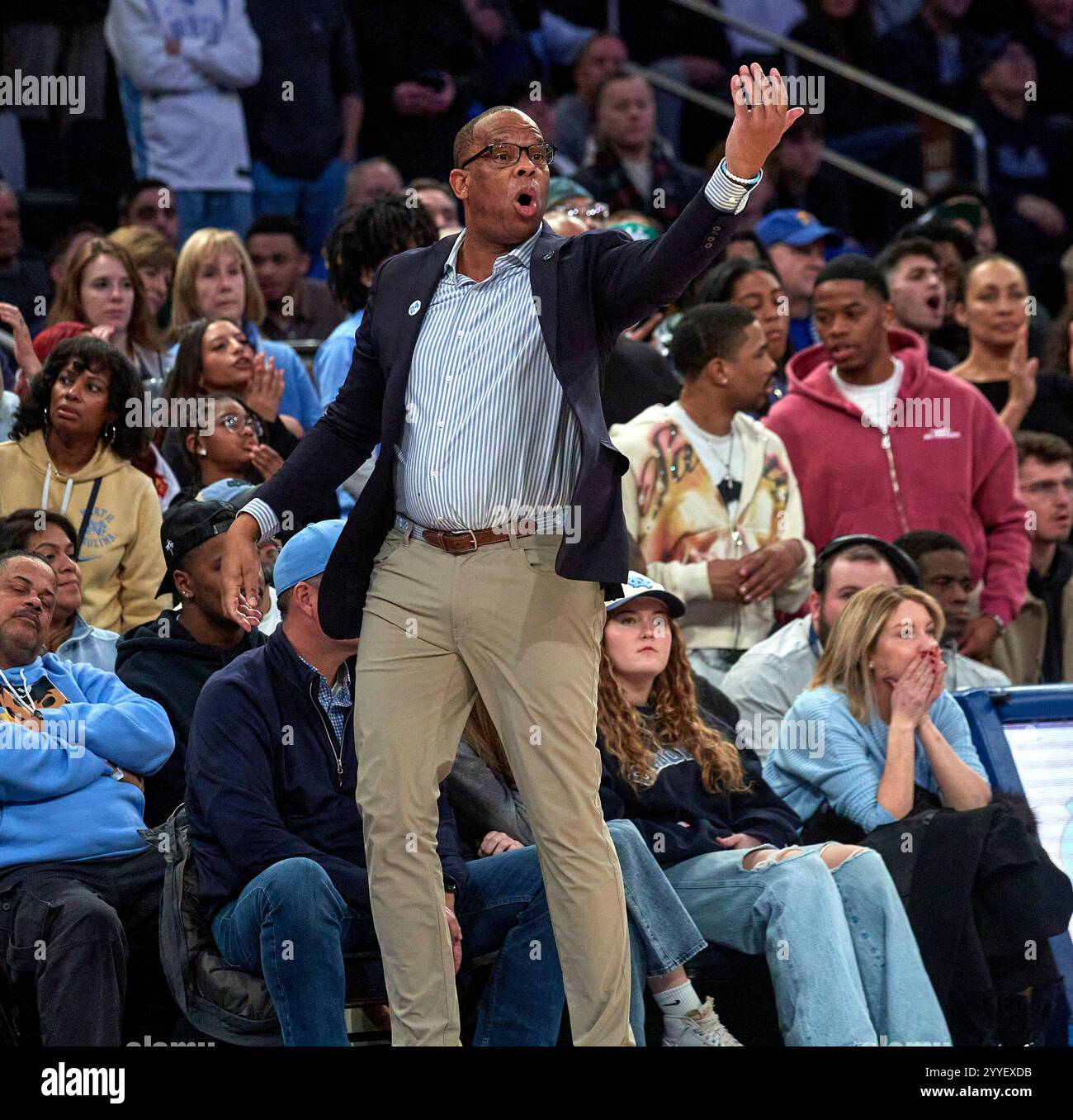North Carolina Tar Heels head coach Hubert Davis against the UCLA ...