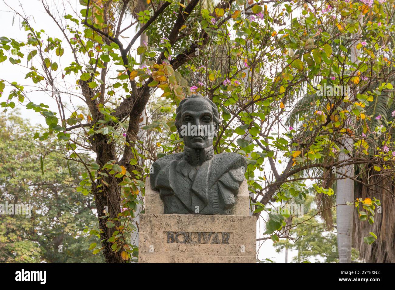 Cuba, Havana, bust, monument of Simon Bolivar. 2016-03-25 Stock Photo ...
