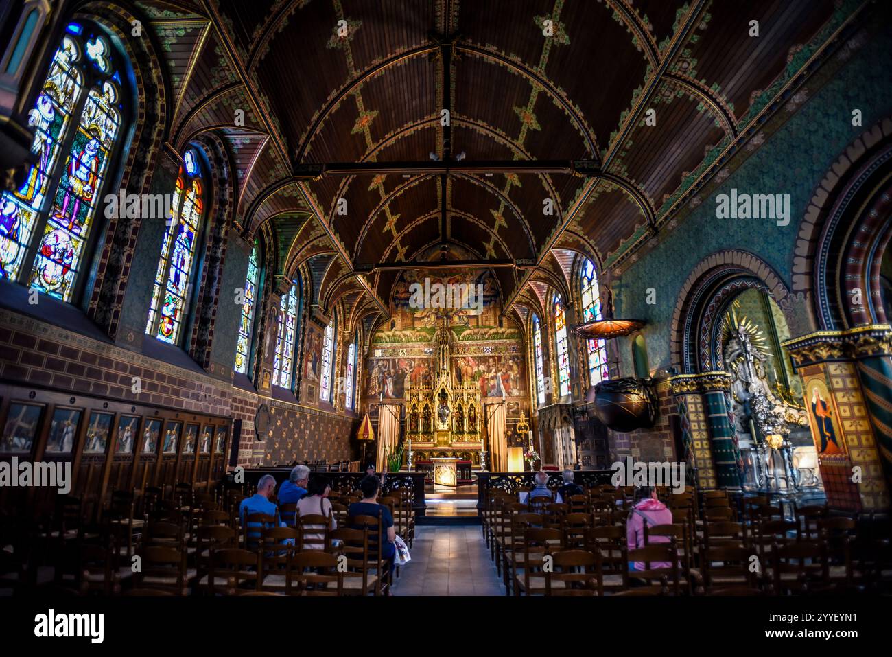 Interior of the Upper Chapel of the Basilica of the Holy Blood - Bruges ...