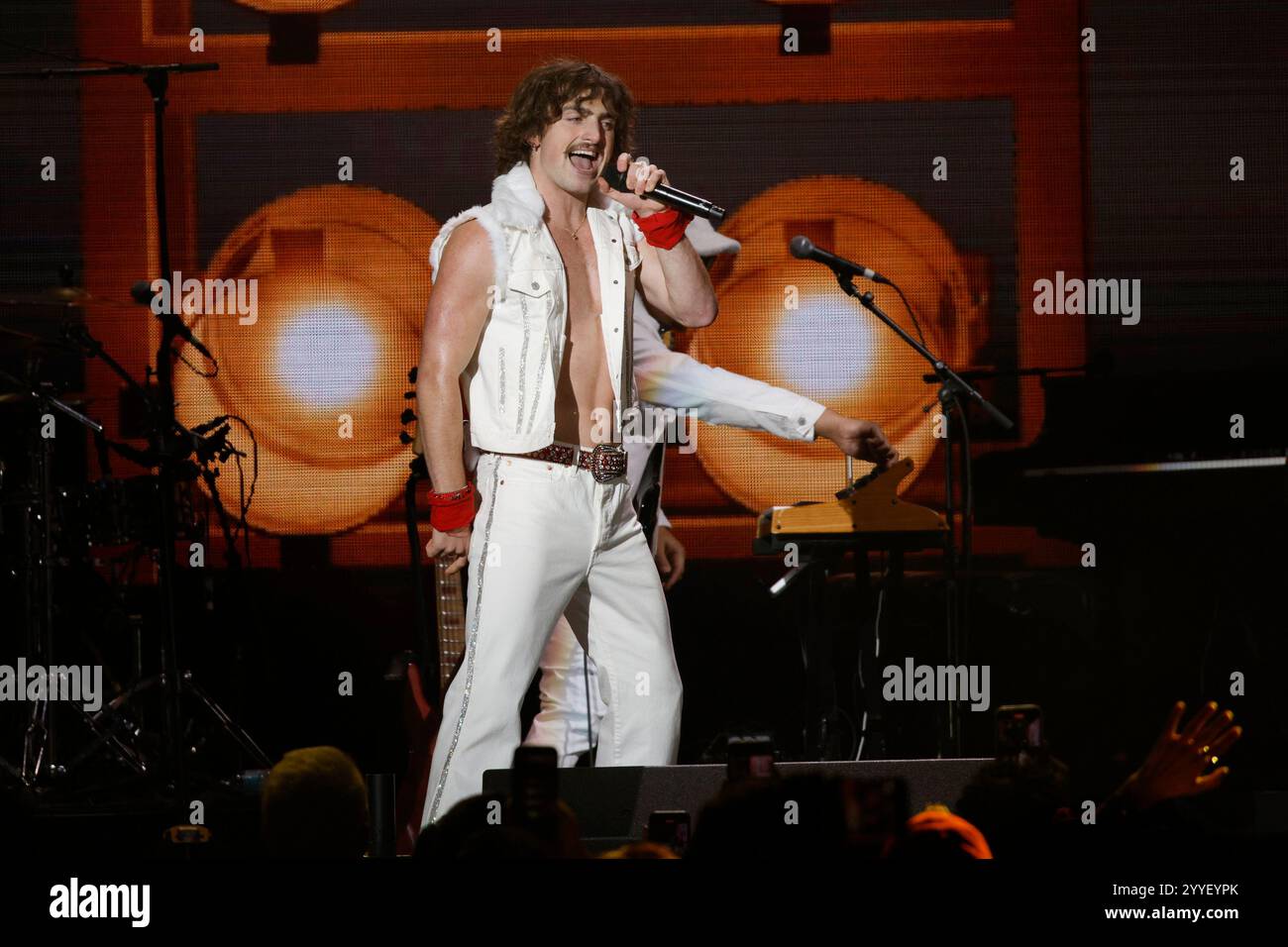 Miami, United States. 21st Dec, 2024. Benson Boone performs on stage ...