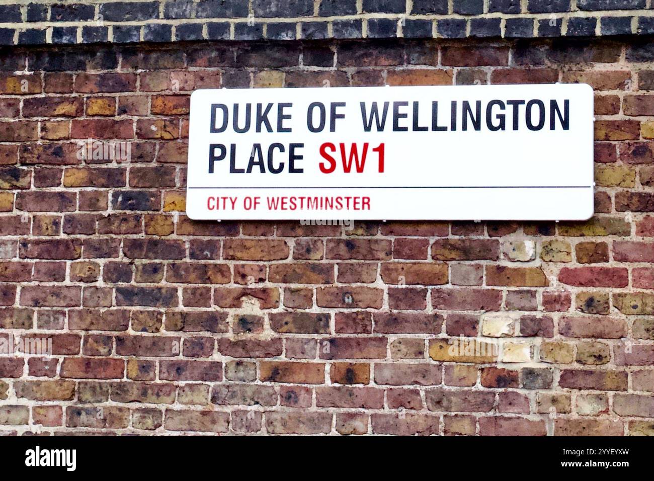 Duke of Wellington Place sign, Hyde Park Corner, City of Westminster ...