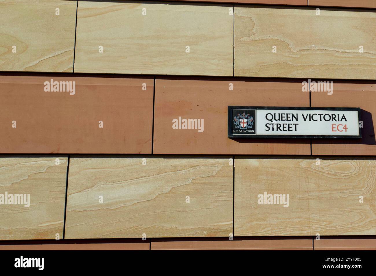 Queen Victoria Street sign, City of London, London, England Stock Photo ...