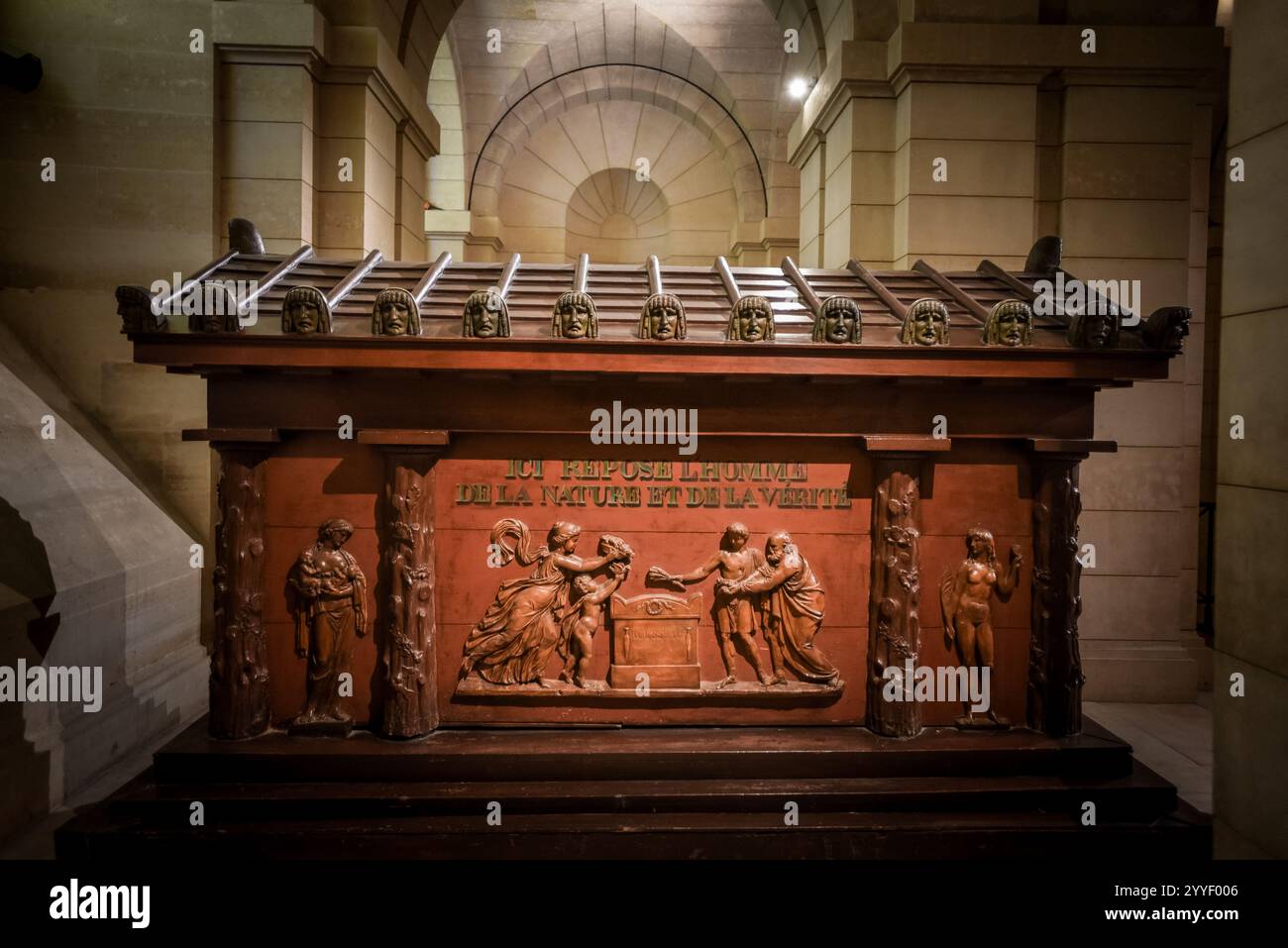 Tomb of Rousseau in the Pantheon - Paris, France Stock Photo - Alamy