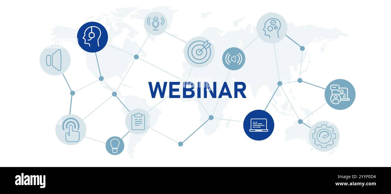 Webinar header icons website seminar teaching coaching brainstorming ...