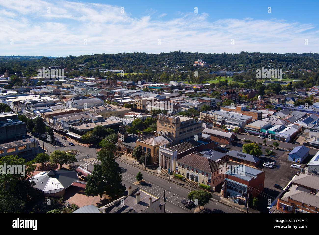 Aerial of the historic Molesworth Street Lismore Northern Rivers New ...