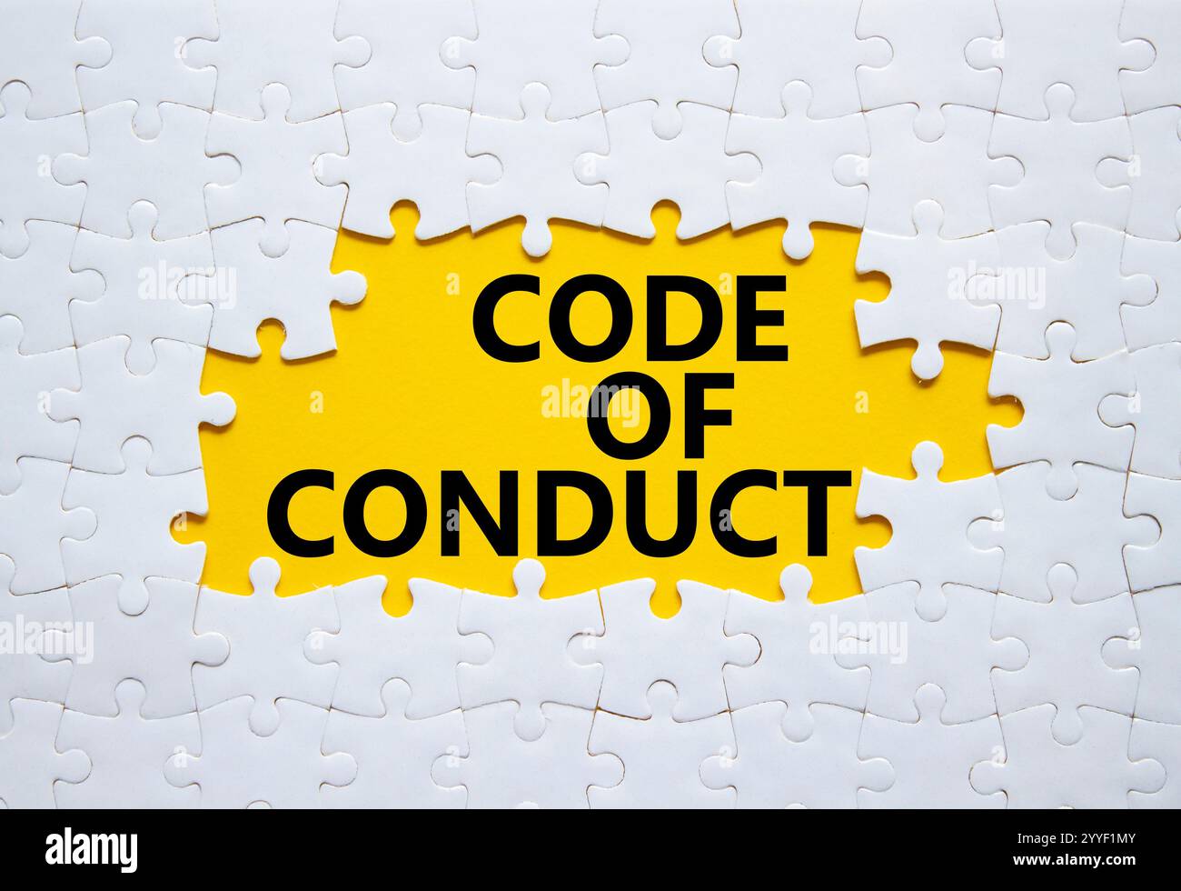 Code Of Conduct Symbol White Puzzle With Words Code Of Conduct