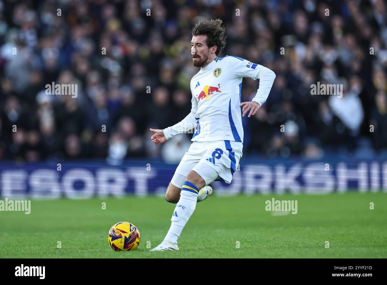 Leeds, UK. 21st Dec, 2024. Joe Rothwell of Leeds United with the ball ...