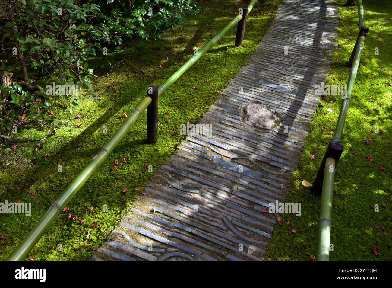 Japanese landscape garden during autumn foliage, fall colors season at ...
