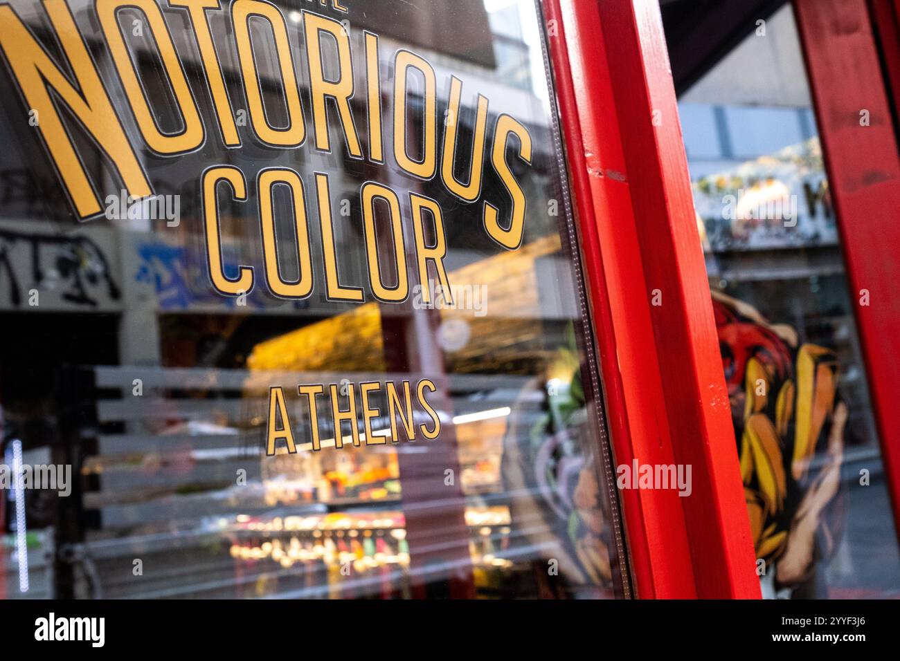 Window of Color Skates skateboard shop in Athens in the Attica region ...