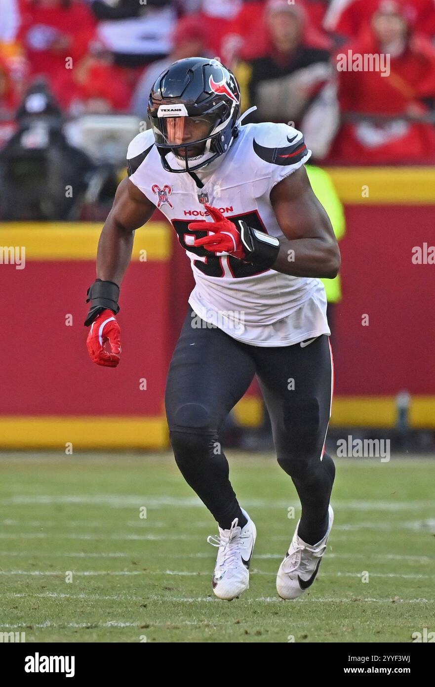 Houston Texans defensive end Dylan Horton (92) rushes on defense against the Kansas City Chiefs ...