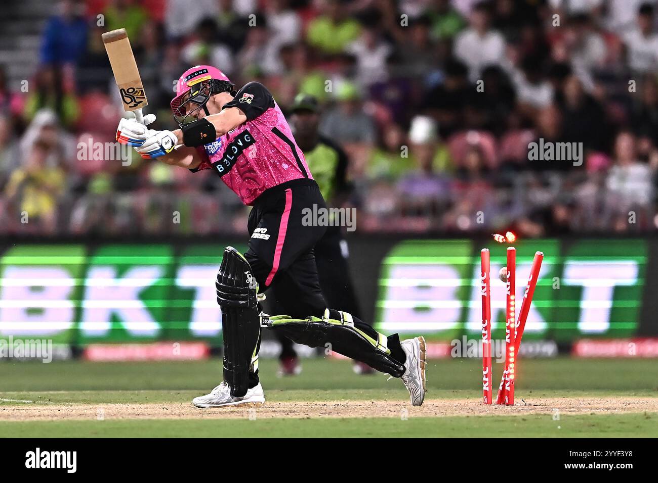 Sydney, Australia. 21st Dec, 2024. Lachlan Shaw of Sydney Sixers is ...