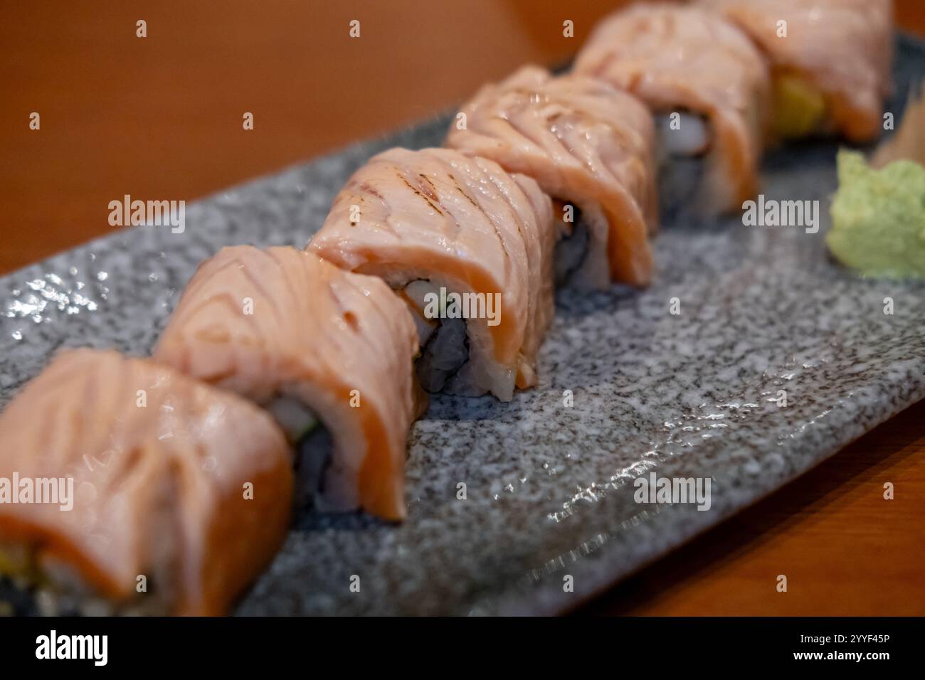 Burned salmon sushi roll hi-res stock photography and images - Alamy