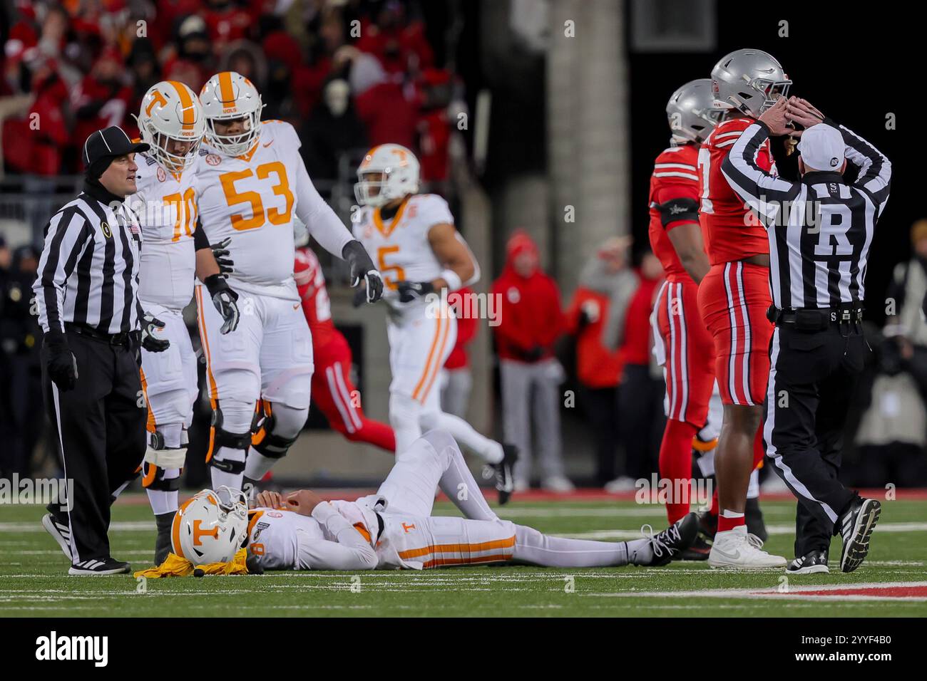Columbus, Ohio, USA. 21st Dec, 2024. Tennessee Volunteers quarterback ...