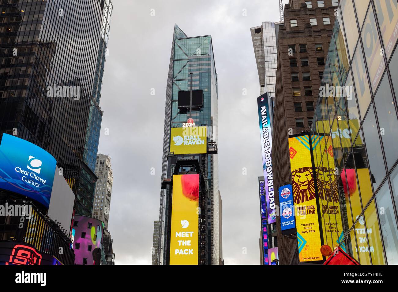 New York, USA - Nov 4 2024: View of Times square buildings and ball ...