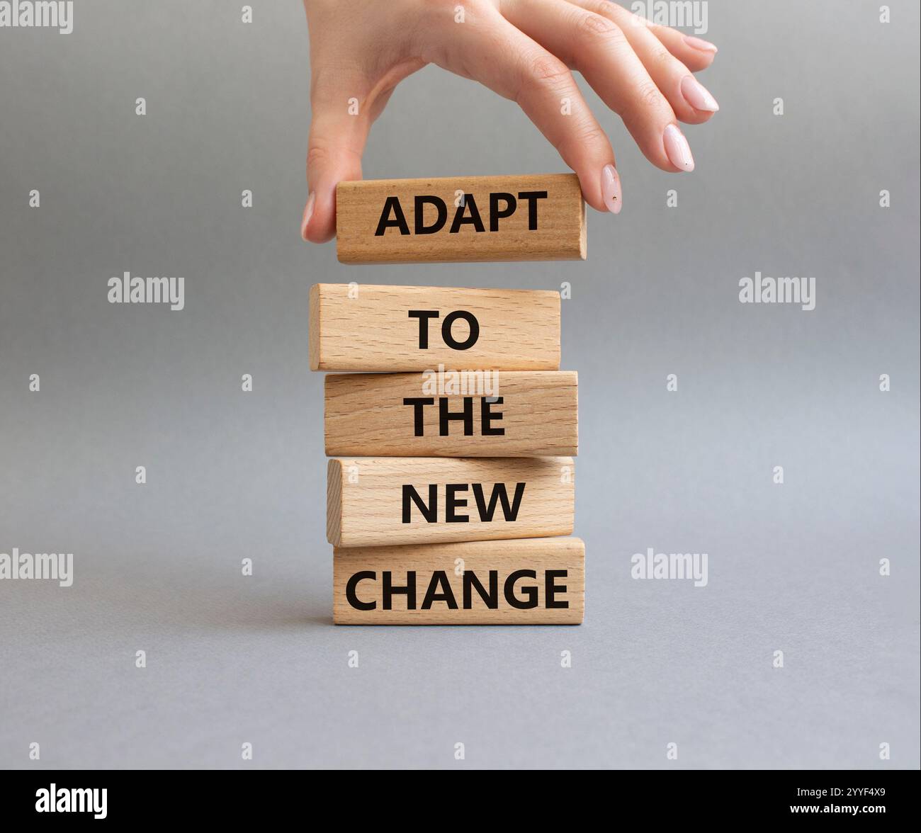 Adapt to Changes symbol. Wooden blocks with words Manage and Adapt to ...