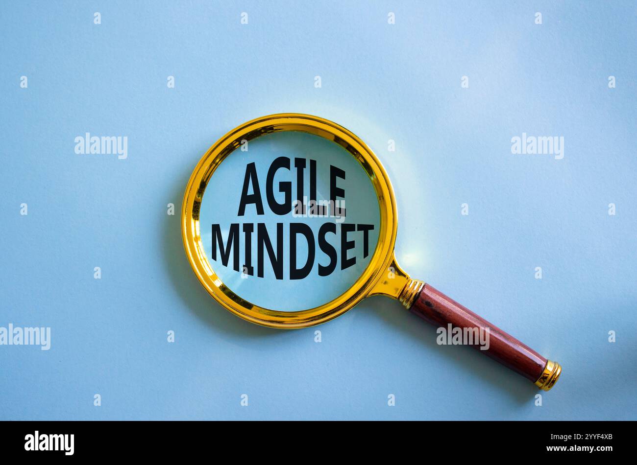 Agile Mindset symbol. Magnifying glass with words Agile Mindset ...