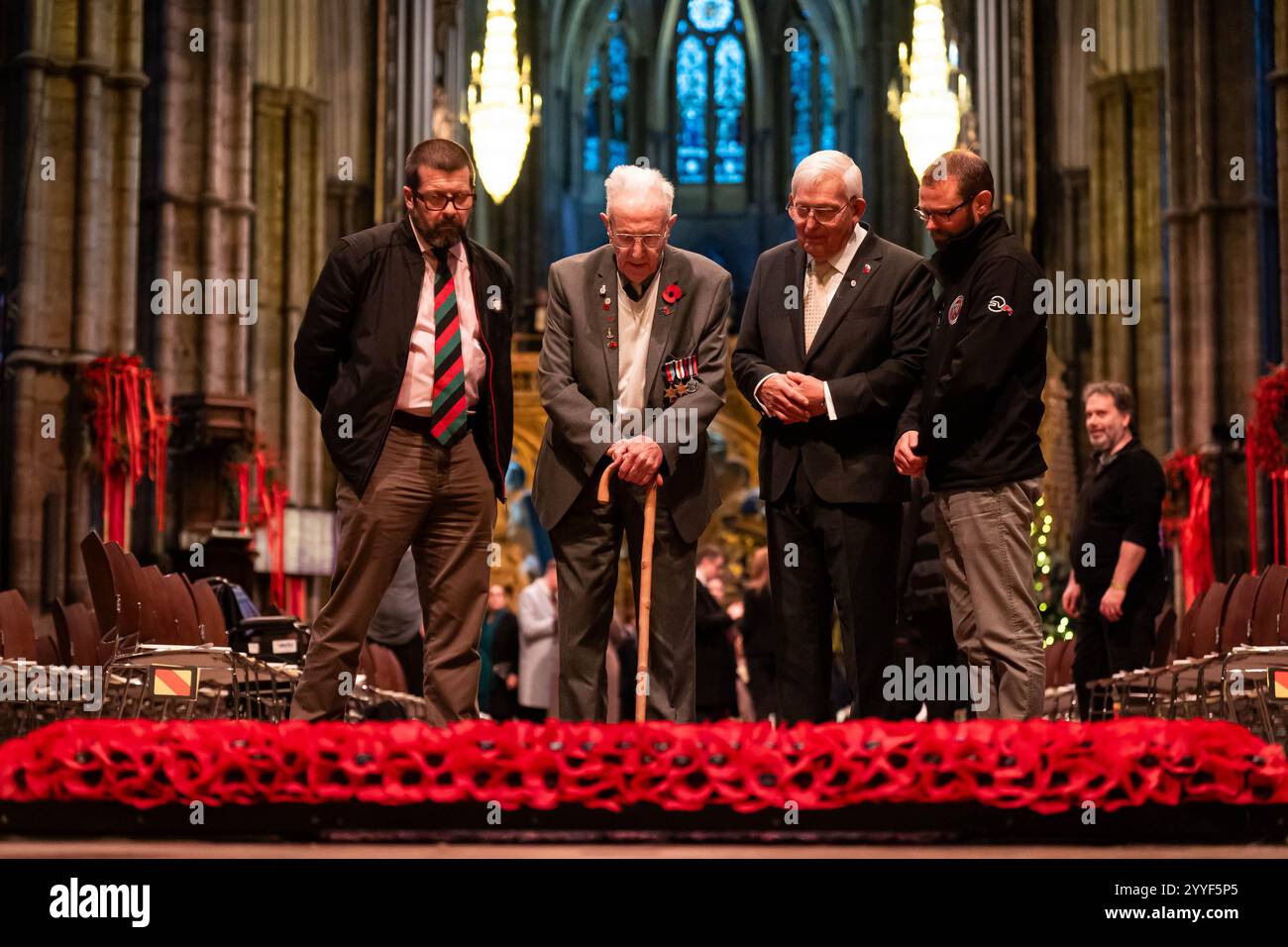 D-Day veteran Bernard Morgan (2nd left) ahead of the Together At ...