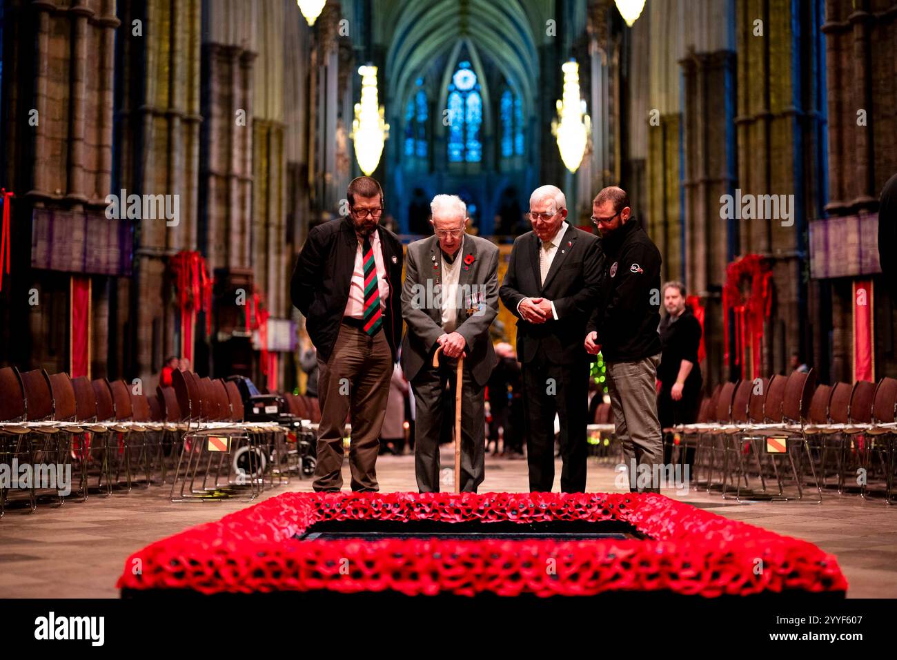 D-Day veteran Bernard Morgan (2nd left) ahead of the Together At ...