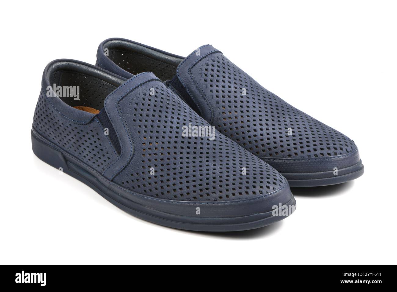 Men's leather blue shoes. Men's shoes made of genuine leather insulated ...