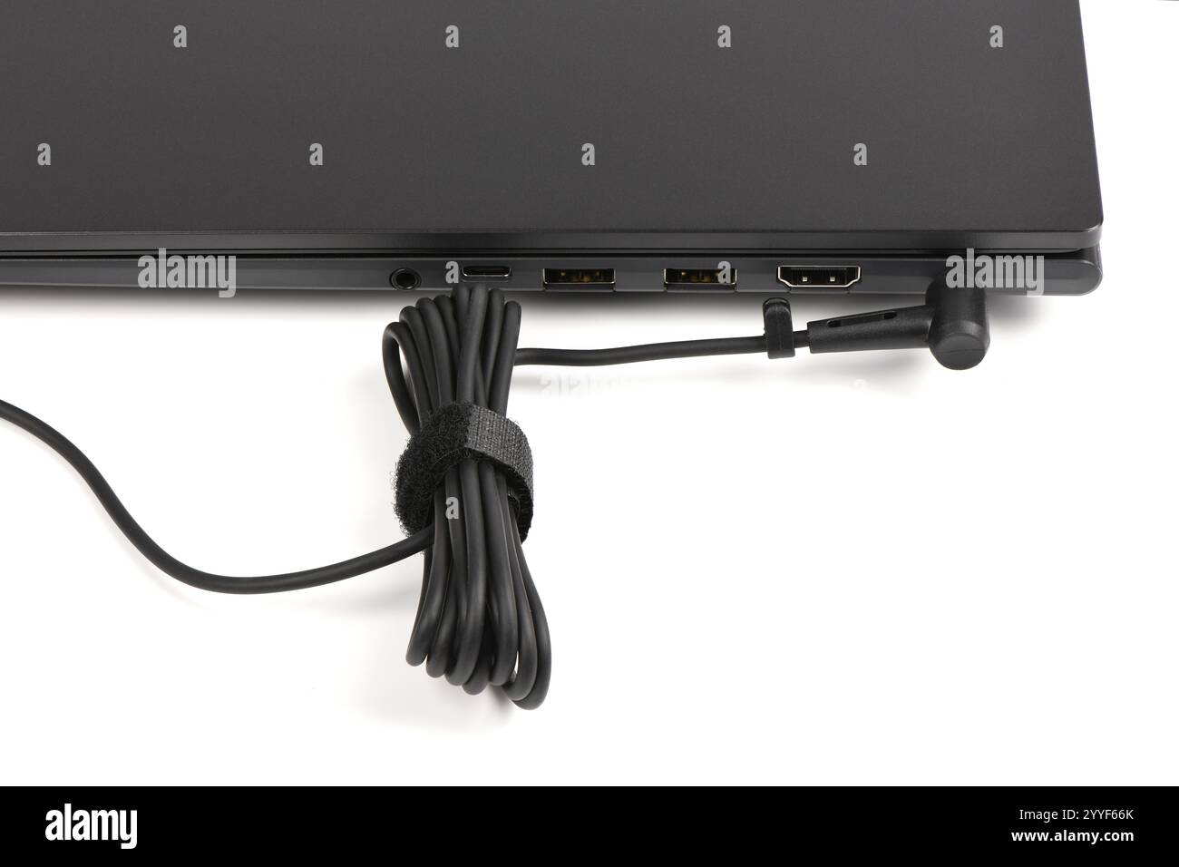 Close-up laptop power connector. Laptop power connector isolated on ...