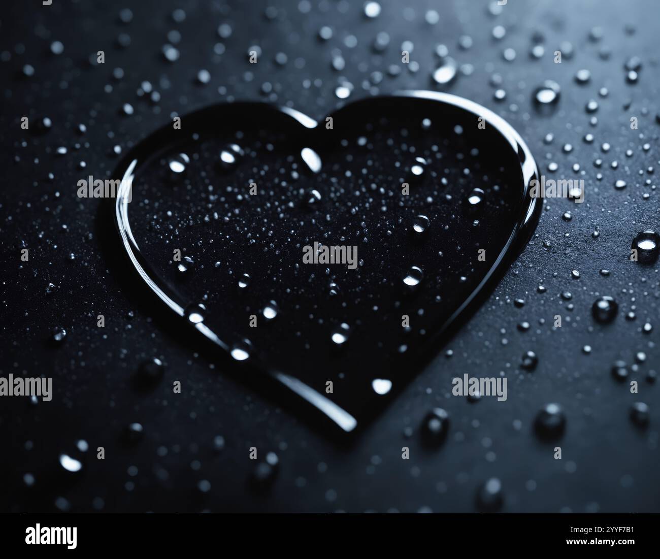 Heart shaped blood drop, on black background. Realistic AI generated ...