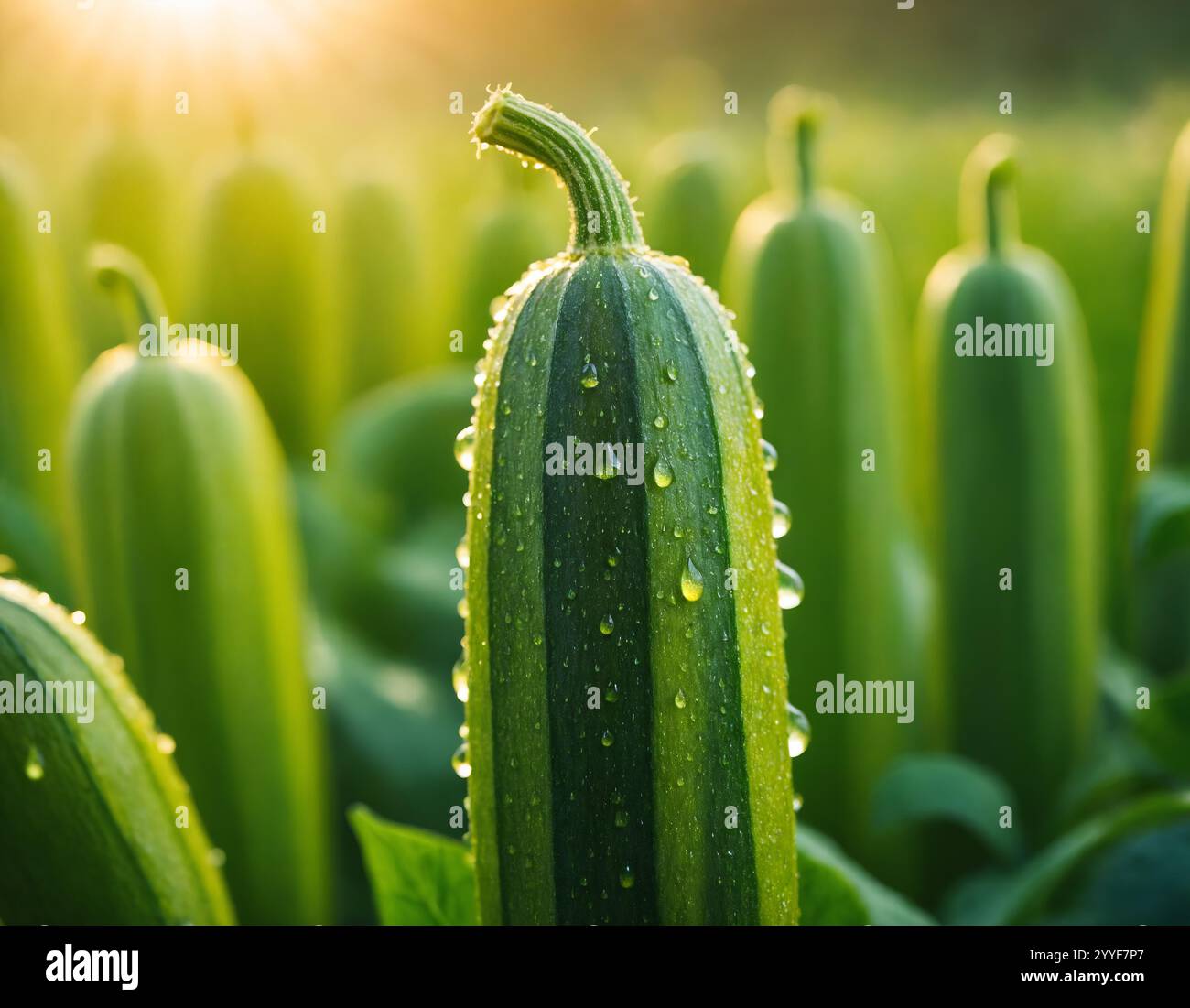 Zucchini squash, vegetable, macro, portrait. Fresh zucchini with water ...