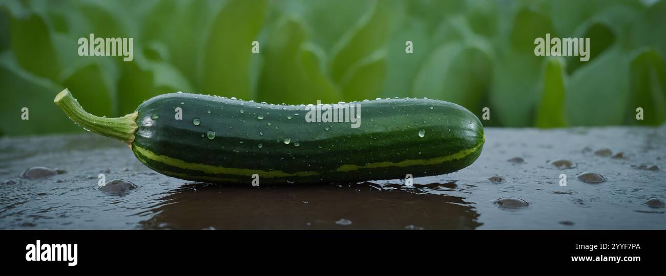 Zucchini squash, vegetable, macro, portrait. Fresh zucchini with water ...