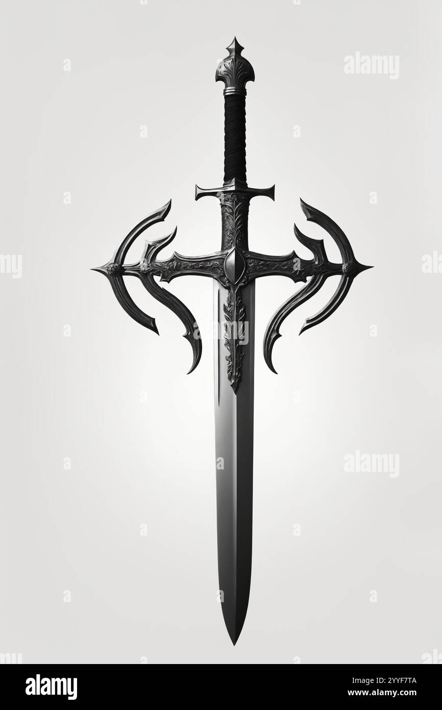 Sword isolated on white background. Blank for design, decoration, coat ...