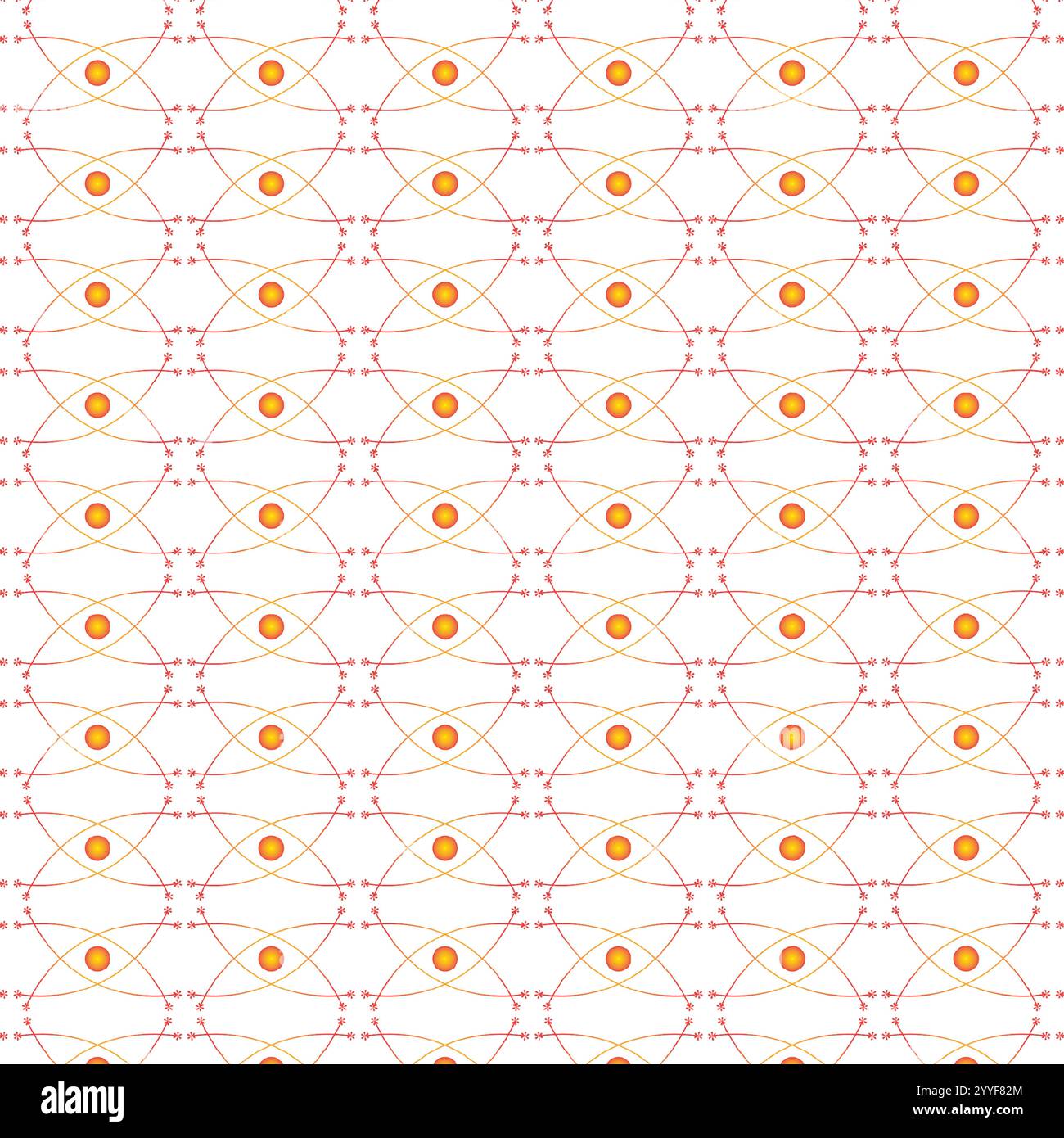 Orange yellow seamless floral circular pattern with transparent Stock ...