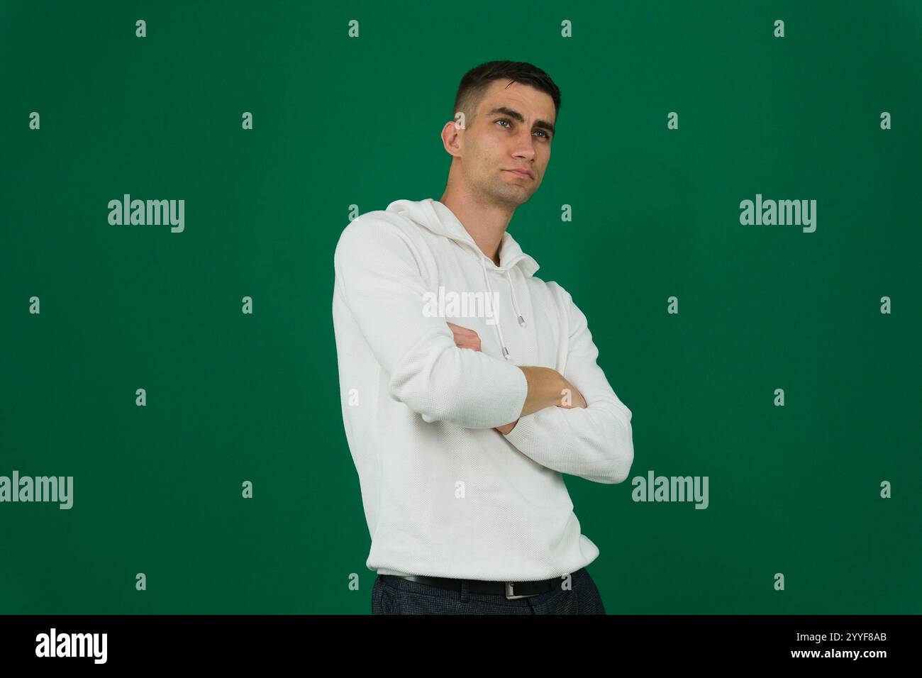 Smiling confident latin hispanic mature business man standing crossed ...