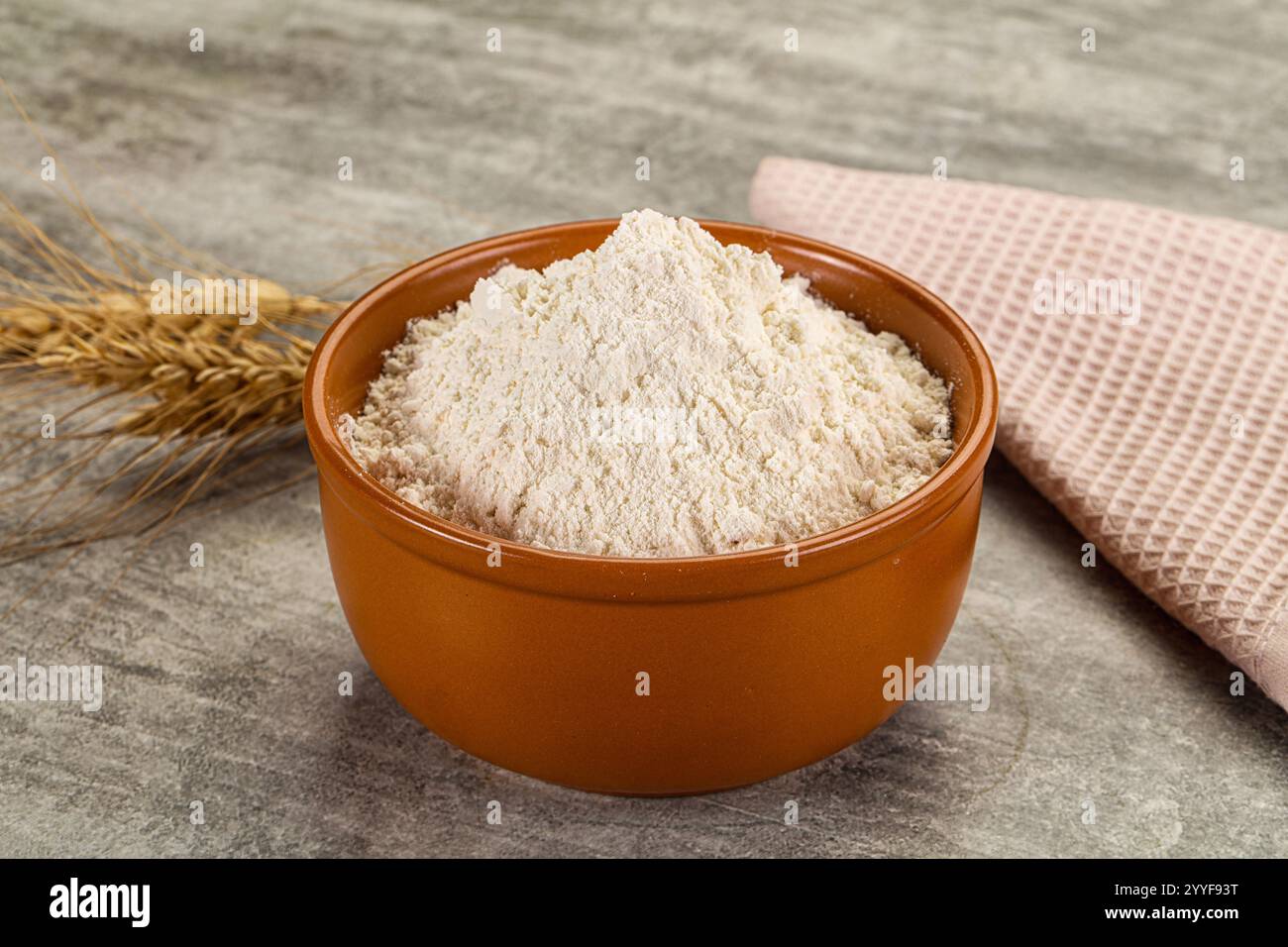 Wheat flour powder for cooking in the bowl Stock Photo - Alamy