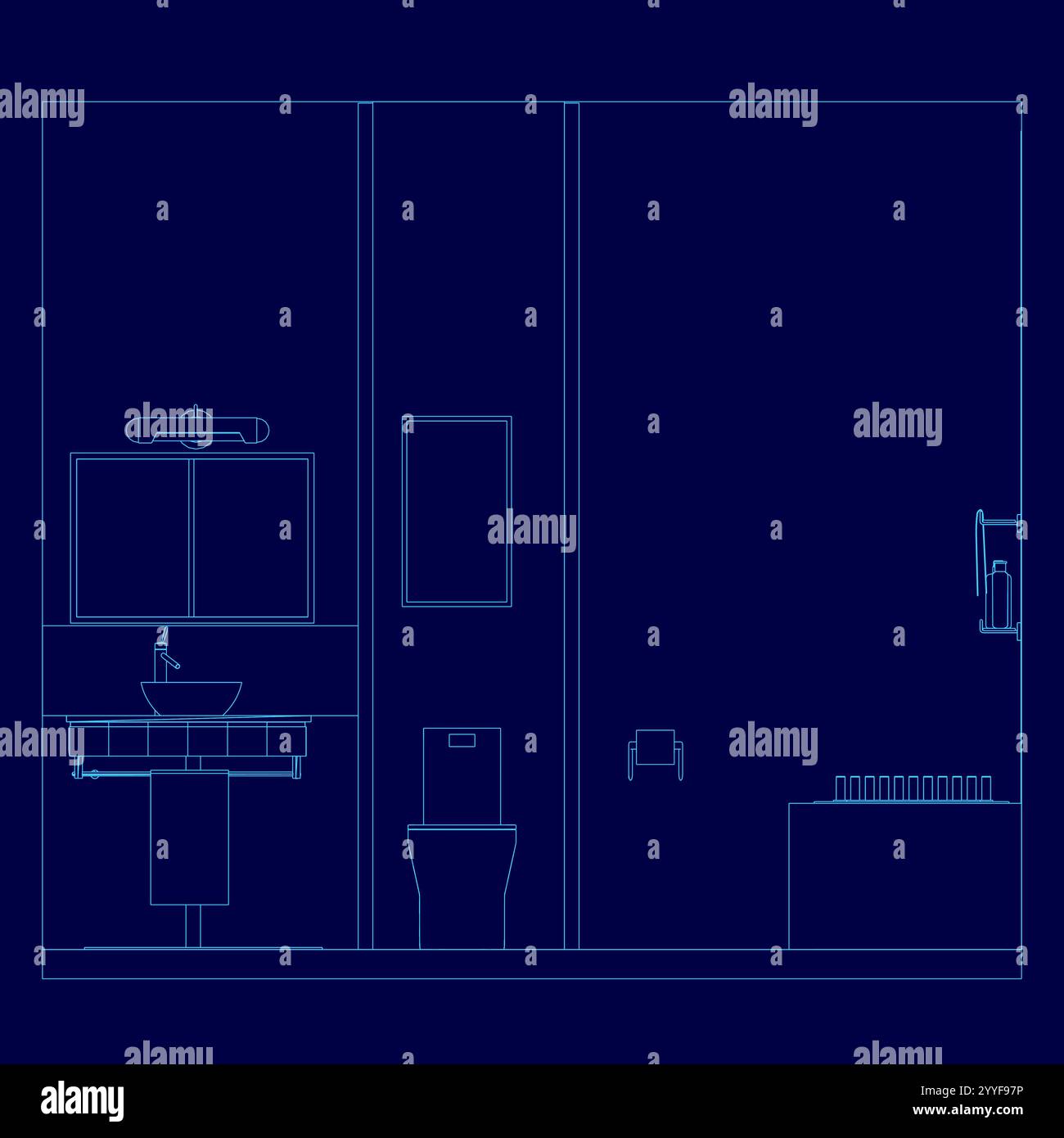 Bathroom front contour Vector illustration Stock Vector Image & Art - Alamy